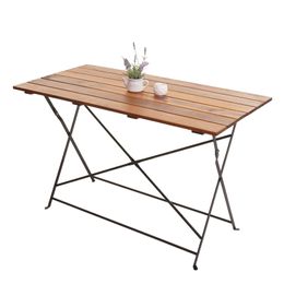 Biergartentisch MCW-J40, Klapptisch Gartentisch, Gastronomie-Qualit&auml;t Akazie MVG-zertifiziert 120x60cm ~ braun