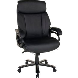 Duo Collection Bürostuhl Ennio 180, belastbar bis 180 KG, Chefsessel, Wippfunktion & ergonomischer Komfort, schwarz