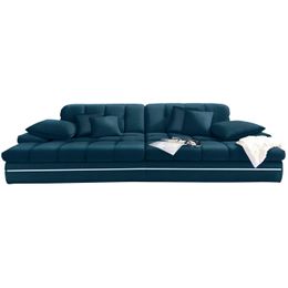 Mr. Couch Big-Sofa Biarritz, wahlweise mit Kaltschaum (140kg Belastung/Sitz), Kopfteilverstellung, blau