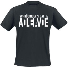 Tierisch Schrödinger's Cat Is Alive T-Shirt schwarz in S