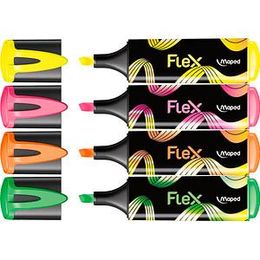 Maped FLUO PEPS FLEX Textmarker farbsortiert, 4 St.