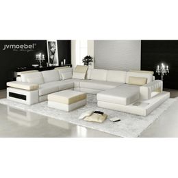 JVmoebel Ecksofa Big U Form Ecksofa Sofa Couch Polster Leder Textil Stoff