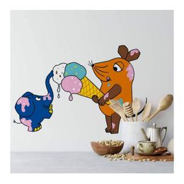 Die Sendung mit der Maus Wandtattoo Kinderzimmer Wandtattoo Die Maus und Elefant isst Eis Aufkleber Wandsticker