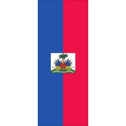 flaggenmeer Flagge Flagge Haiti mit Wappen 110 g/m² Hochformat