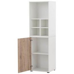 MÖBELPARTNER MÖBELPARTNER Regalschrank 400, 701773 weiß, wildeiche 51,0 x 41,0 x 167,2 cm