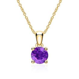 Kette und Anhänger aus 14-karätigem Gold mit Amethyst