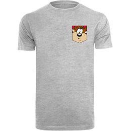 F4NT4STIC T-Shirt 'Looney Tunes Tasmanian Devil Face' Herren Gr&ouml;&szlig;e XL braun / grau / rot / wei&szlig;