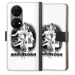 DeinDesign Handyhülle Eintracht Frankfurt Barcelona Offizielles Lizenzprodukt, Huawei P50 Pro Hülle Handy Flip Case Wallet Cover Handytasche Leder