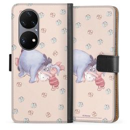 DeinDesign Handyhülle Disney Winnie Puuh Ferkel Esel I ahh und Ferkel, Huawei P50 Pro Hülle Handy Flip Case Wallet Cover Handytasche Leder, schwarz