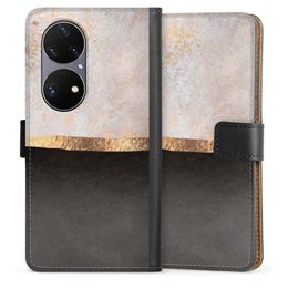 DeinDesign Handyhülle Abstrakt Black & White Trends Concrete Sky, Huawei P50 Pro Hülle Handy Flip Case Wallet Cover Handytasche Leder, schwarz