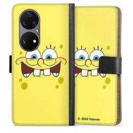 DeinDesign Handyhülle Spongebob Schwammkopf Offizielles Lizenzprodukt Kindheit, Huawei P50 Pro Hülle Handy Flip Case Wallet Cover Handytasche Leder