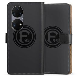 DeinDesign Handyhülle F95 Dunkel F95, Huawei P50 Pro Hülle Handy Flip Case Wallet Cover Handytasche Leder, schwarz