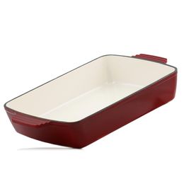 Mahlzeit Auflaufform Gusseisen Auflaufform eckig 3,8 Liter, Dark Cherry, Induktion, Gusseisen