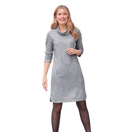 Shirtkleid Inspirationen "Sweatkleid" Gr. 52, Normalgrößen, grau (steingrau, ecru, bedruckt) Damen Kleider Freizeitkleider