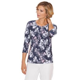 3/4-Arm-Shirt CLASSIC "Shirt" Gr. 50, bunt (hortensie, bedruckt) Damen Shirts Jersey