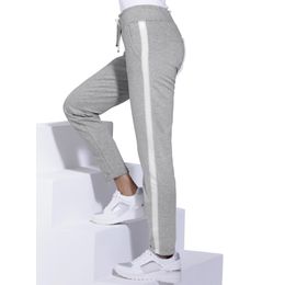 Jogger Pants Inspirationen Gr. 18, Kurzgrößen, grau (steingrau, meliert) Damen Hosen Joggpants Track Pants