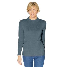 Strickpullover Casual Looks "Pullover" Gr. 50, blau (hellblau, meliert) Damen Pullover Rollkragenpullover