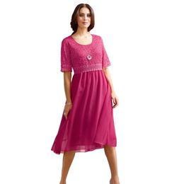 Spitzenkleid Lady "Kleid" Gr. 38, Normalgrößen, pink (fuchsia) Damen Kleider Knielange