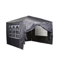 CHILLROI Faltpavillon Dachfl&auml;che 300 x 300 cm Anthrazit 200g/m&sup2; inklusive 4 Seitenw&auml;nde mit Fenster Multifunktionszelt