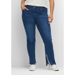 sheego Große Größen: Gerade Jeans mit geschlitztem Innensaum, blue Denim, Gr.40