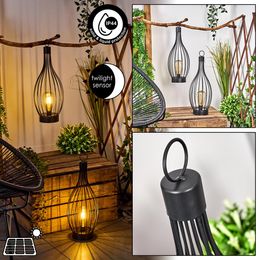 hofstein Quillagua Solartischleuchte 2er Set LED Schwarz, 1-flammig