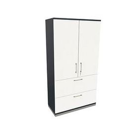 FM Aktenschrank Oldenburg, 4260649684924 weiß, lavagrau 2 Fachböden 100,0 x 44,2 x 186,9 cm