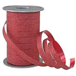 PRÄSENT PRÄSENT Geschenkband POLY GLITTER Glitter rot 10,0 mm x 100,0 m