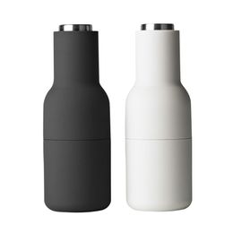 Menu - Bottle Grinder Mühle 2er Set Deckel Stahl - asche /carbon/H 20,5cm / Ø 8cm