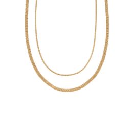 Kette ohne Anhänger Skagen "MERETE, SKJ1600710" Halsketten Gr. Edelstahl, Länge: 51 cm, gelb (gelbgoldfarben) Damen Ketten ohne Anhänger
