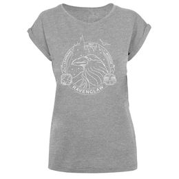 F4NT4STIC T-Shirt 'Harry Potter Ravenclaw Seal' Damen Gr&ouml;&szlig;e L graumeliert / wei&szlig;
