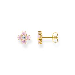 Thomas Sabo Ohrstecker Blume farbige Steine gold