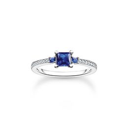 Thomas Sabo Ring mit blauen und weissen Steinen silber