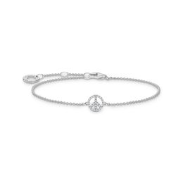 Thomas Sabo Armband Peace mit weißen Steinen silber