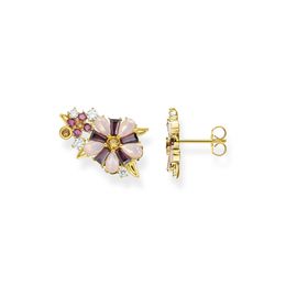 Thomas Sabo Ohrstecker Blumen farbige Steine gold