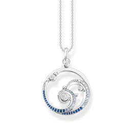 Thomas Sabo Kette Welle mit blauen Steinen