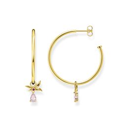 Thomas Sabo Creolen Blüte gold mit rosa Stein