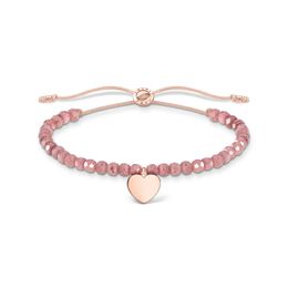 Thomas Sabo Armband mit rosa Jaspis-Beads und Herz verroségoldet