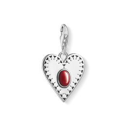 Thomas Sabo Charm-Anhänger Herz roter Stein