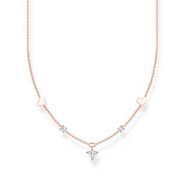 Thomas Sabo Kette mit Herzen und weiße Steine roségold