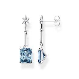 Thomas Sabo Ohrringe mit aqua Stein und Stern Silber