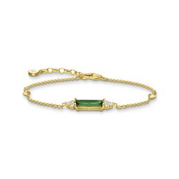 Thomas Sabo Armband mit grünen und weißen Steinen vergoldet