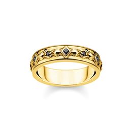 Thomas Sabo Ring schwarze Steine gold