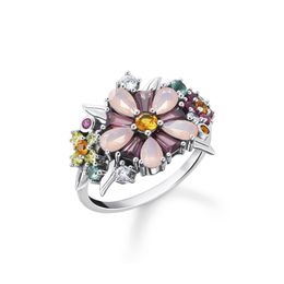 Thomas Sabo Ring Blumen farbige Steine silber