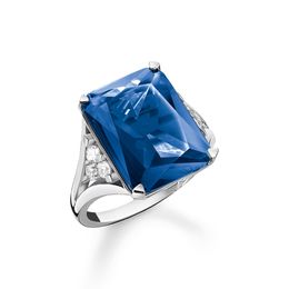 Thomas Sabo Ring mit blauen und weißen Steinen Silber