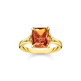 Thomas Sabo Ring mit orangenem Stein vergoldet