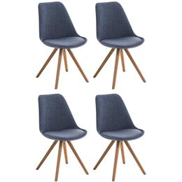 CLP 4er Set St&uuml;hle Pegleg Stoff Square I Eckige Holzbeine Aus Buchenholz I Gepolsterter Schalensitz