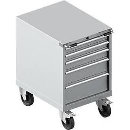 Schäfer Shop Schäfer Shop Select Schubladenschrank mit Rollen WSK 36-27, 5 Schübe, bis 75 kg, B 717 x T 572 x H 920 mm, weißaluminium/weißaluminium