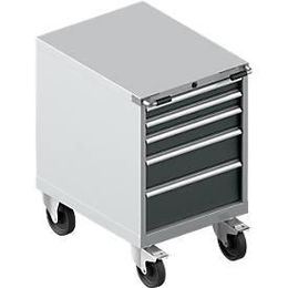 Schäfer Shop Schäfer Shop Select Schubladenschrank mit Rollen WSK 36-27, 5 Schübe, bis 200 kg, B 717 x T 572 x H 920 mm, weißaluminium/anthrazitgrau