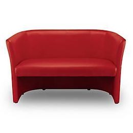 Nowy Styl NowyStyl Zweisitzer-Sofa CLUB DUO, Kunstleder (100% Polyester), voll gepolstert, Sitzhöhe 455 mm, rot