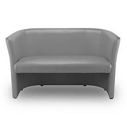 Nowy Styl NowyStyl Zweisitzer-Sofa CLUB DUO, Kunstleder (100% Polyester), voll gepolstert, Sitzhöhe 455 mm, grau